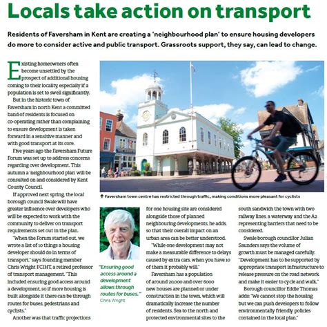 Chris Wright Features In Transportation Professional The Faversham Society