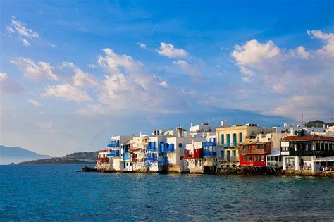 미코노스 섬의 일몰 벡터 배경 및 무료 다운로드를위한 그림 Pngtree