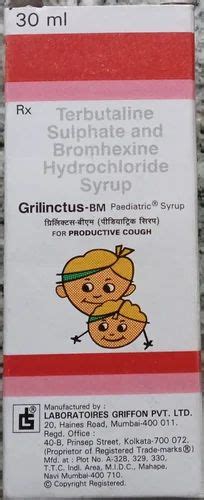 Grilinctus Bm Paediatric Syrup Packaging Size 60 Ml At ₹ 52 75 Bottle