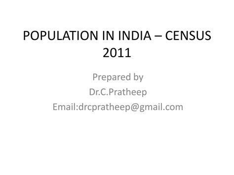 Population In India Census 2011 Pptx