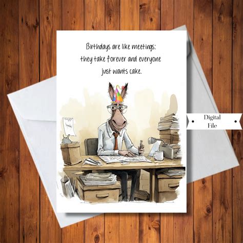 Happy Birthday Card For Coworker Funny Office Birthday Card Work