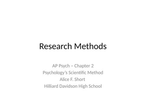 Ap Psych Ch 2 Research Methods Presentation1pptx