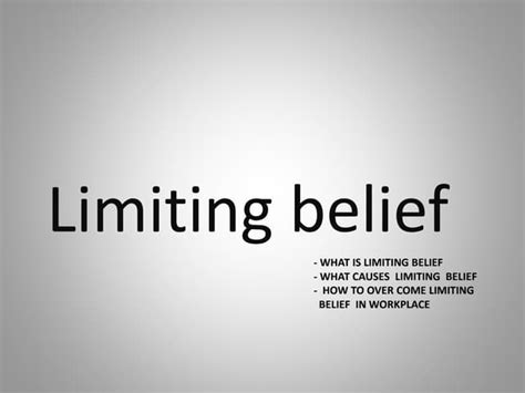 What Is Limiting Belief Pptx