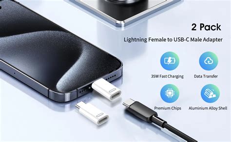 Timovo Lightning Female To Usb C Male Adapter 2 Pack