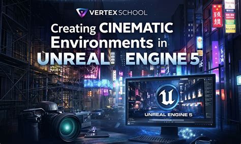 [独家ai翻译] Ue5朋克霓虹电影风城市街道夜景场景3d建模课程 中文字幕 Vertex School Create Cinematic