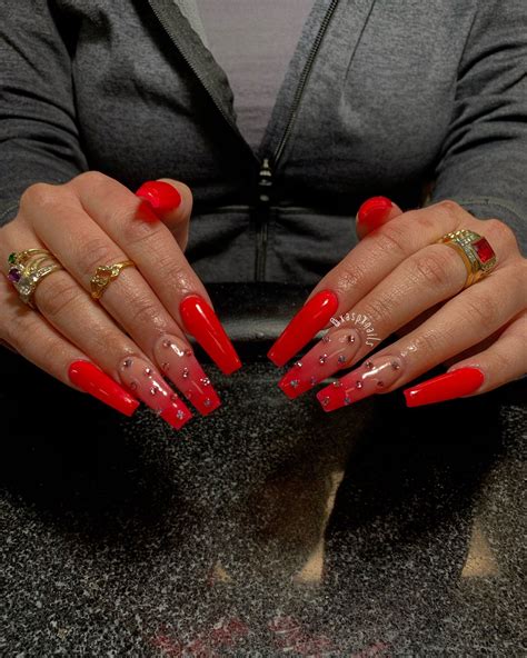 Red Acrylic Nails Long Red Nails Red Acrylic Nails Dark Red Nails