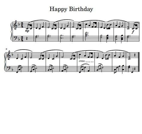 Happy Birthday Piano Sheet Music Beginner Digital Notes Pdf Etsy