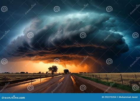 Severe Thunderstorms With Tornado Warning On Doppler Weather Radar