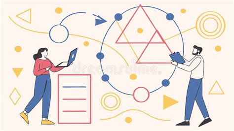 Two People Collaborating On Abstract Geometric Network Vector Design Generative Ai Stock Vector