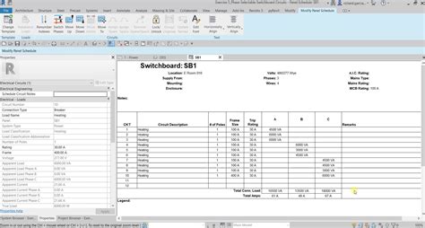 Revit Electrical Phase Selectable Switchboard Circuit