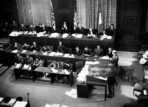 View Of The Judges Bench In Nuremberg International Military Tribunal