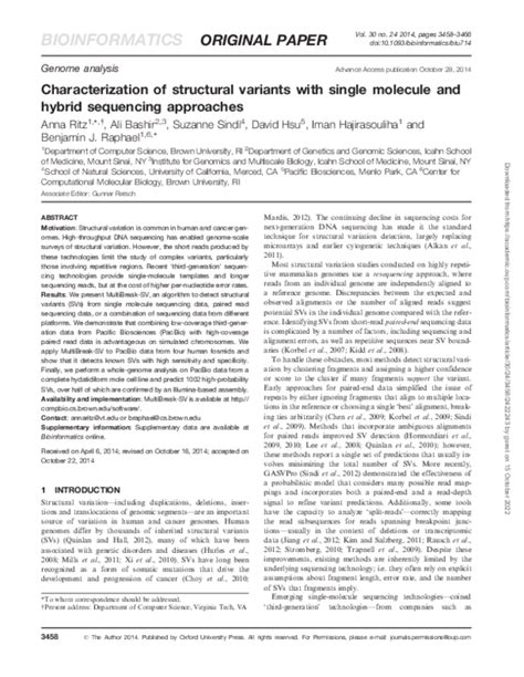 Characterization Of Structural Variants With Single Molecule And Hybrid Sequencing Approaches