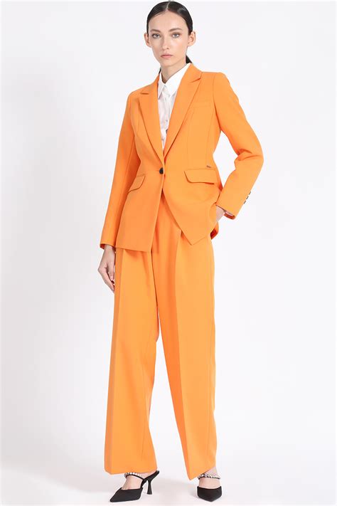 Ripley Blazer Mujer Liola Naranja Entallado