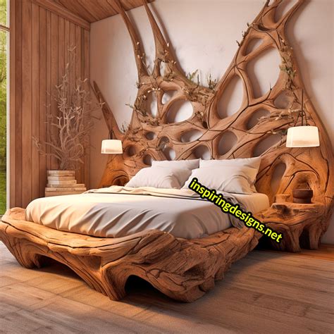 Outdoor Tree Branch Bed Frame Design