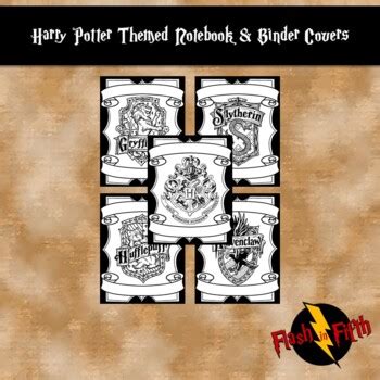 Harry Potter Themed Notebook And Binder Covers By Flash In Fifth Tpt