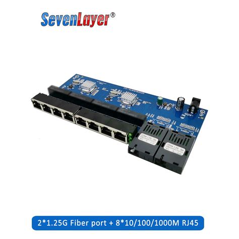 Fiber Optical Media Converter Gigabit Ethernet Switch 101001000m Pcba