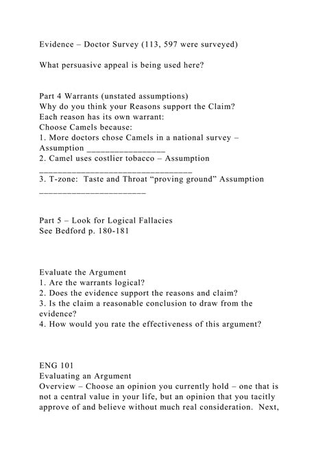 Evaluating An Argument1 Claimdebatable Statement Forms Main Docx