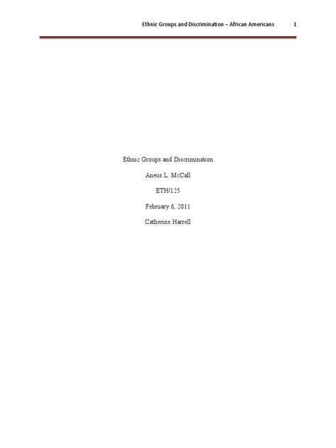 Ethnic Groups And Discrimination Pdf Discrimination