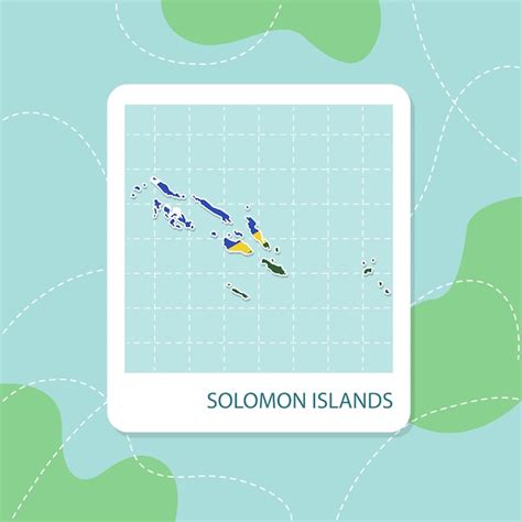 Premium Vector Stickers Of Solomon Islands Map With Flag Pattern In Frame