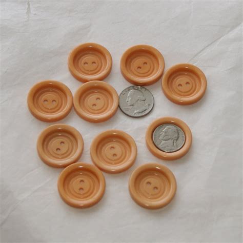 10 Orange Buttons 1 1 8 Matching Buttons 2 Hole Thick Buttons Sewing Crafting Jewelry P