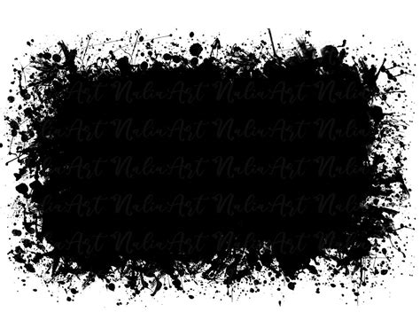 Background Paint Splatter Black Splash Frame Splatter Background