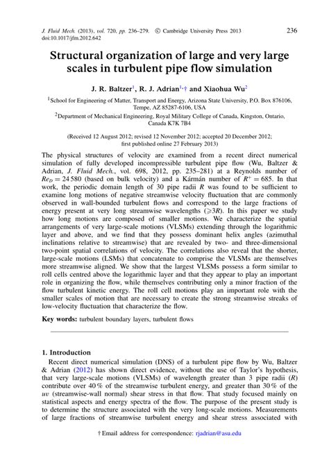 Pdf Organization Of Very Long Coherent Structures In A Turbulent Pipe