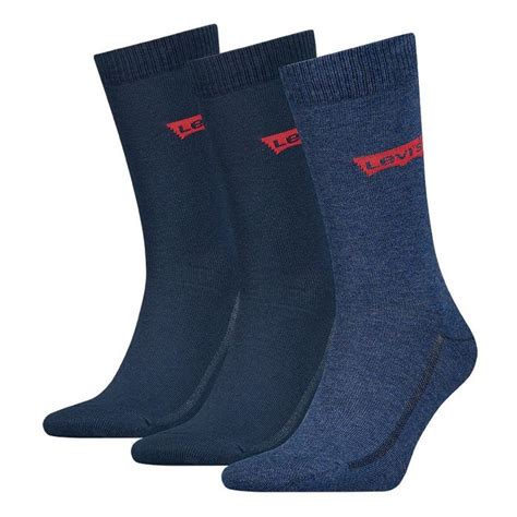 Levis 3 Pack Sokken Regular Cut Batwing Logo Blauw