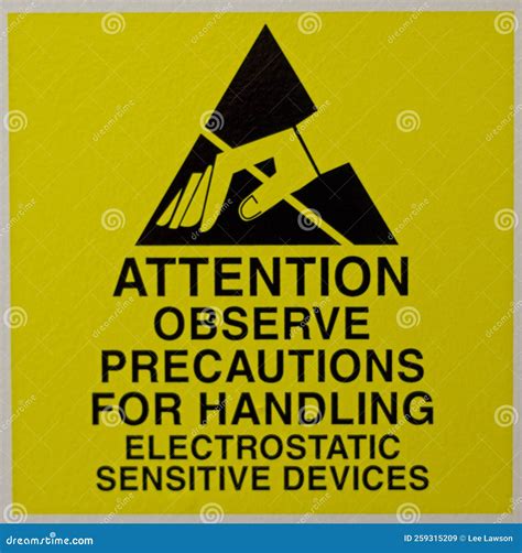 Warning Label On Sensitive Electronic Device Stock Image Image Of