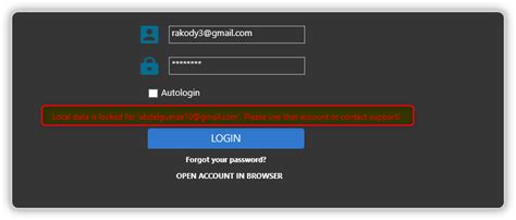Local Data Is Locked For Email Error Su Social