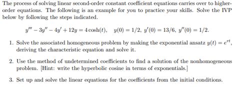 Solved The Process Of Solving Linear Second Order Constant