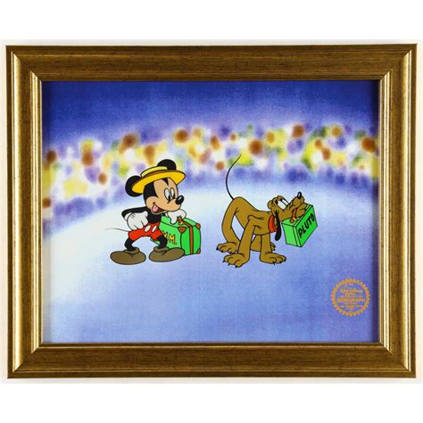 Walt Disney Le Mickey Mouse And Pluto Custom Framed Two Piece Animation Cel Pristine Auction