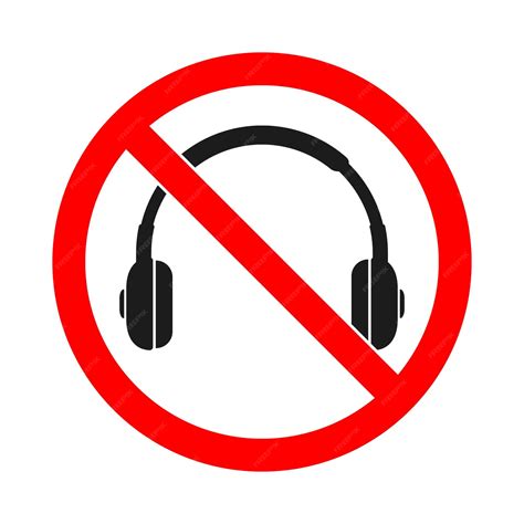 Premium Vector Headphones Forbidden Vector Sign Isolated