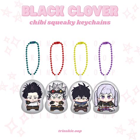 Black Clover Chibi Squeaky Keychains Trinskieoop Yami Yuno Asta