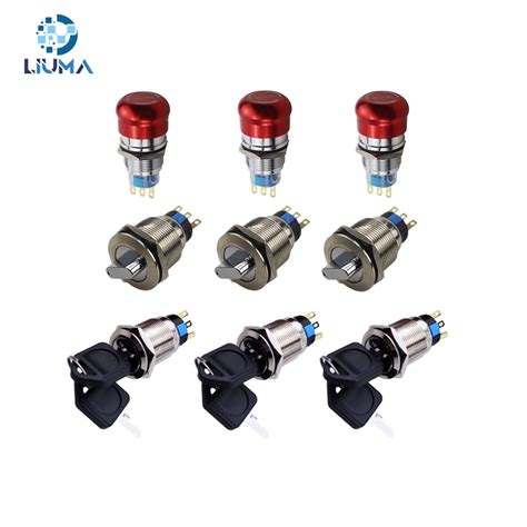 Mm Switch Push Button Switch DPDT Metal Selector Knob Dimmer Changeover Rotary Switch