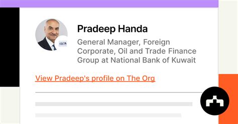 Pradeep Handa General Manager Foreign Corporate Oil And Trade Finance Group At National Bank
