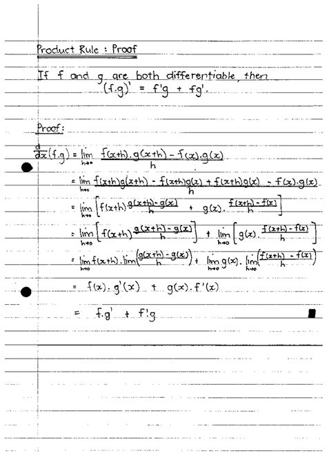 Proof Of The Product Rule Studocu