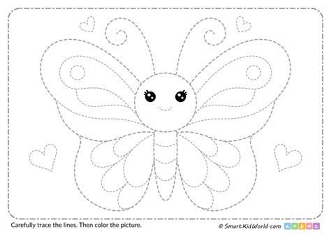 Butterfly Worksheets Tracing Old Trace Worksheet Lines Preschool Line
