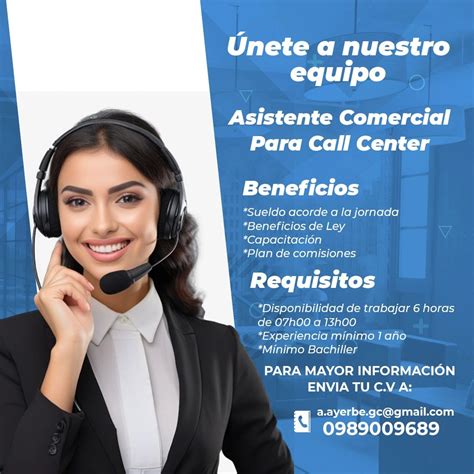 Andrea Ayerbe En Linkedin Búscanos Asistente Comercial Para Call Center Jornada Parcial 8 00 A…