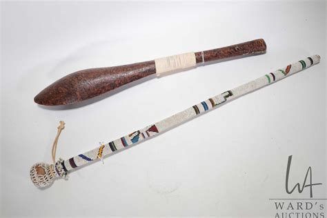 Rhodesian War Club 23 In Length And An Intricately Beaded Indian