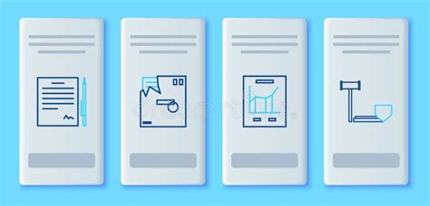 Set Line Ordered Envelope Document With Graph Chart Contract Pen And