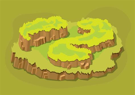 Isometric Natural Green Grassy Island 66386074 Vector Art At Vecteezy