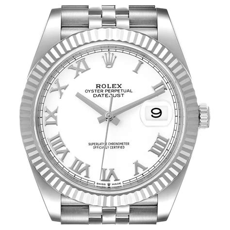 Rolex Datejust 41 Steel White Gold Blue Dial Mens Watch 126334 Unworn