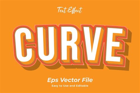 Premium Vector Text Effect Curve Editable