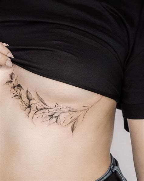 Under Breast Flower Tattoos