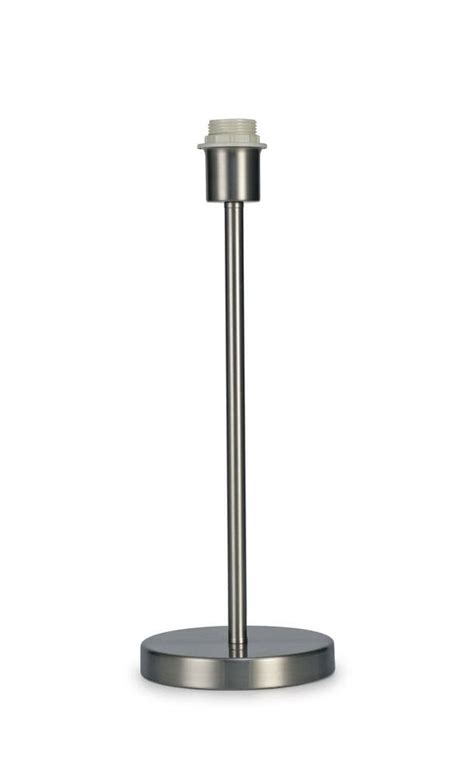 Cedar Round Base Medium Table Lamp Without Shade Inline Switch 1 Light E27 Satin Nickel