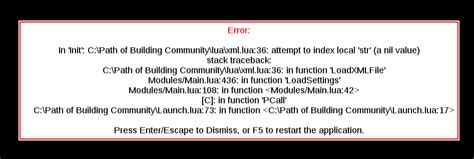 Cant Load Pob · Issue 5627 · Pathofbuildingcommunitypathofbuilding