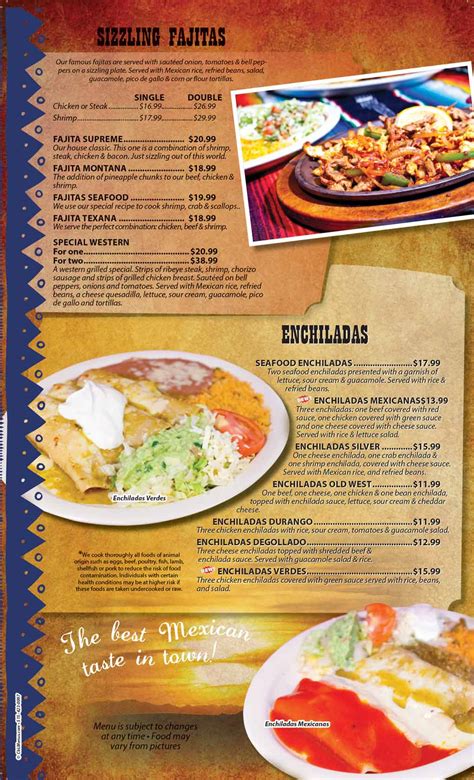 Mexican Dinner Menu In Spanish