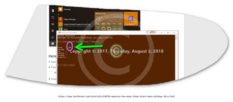 measure how many items on start menu in windows 10 tutorials