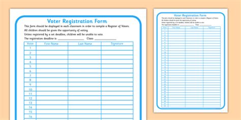 School Council Election Voters Registration Form