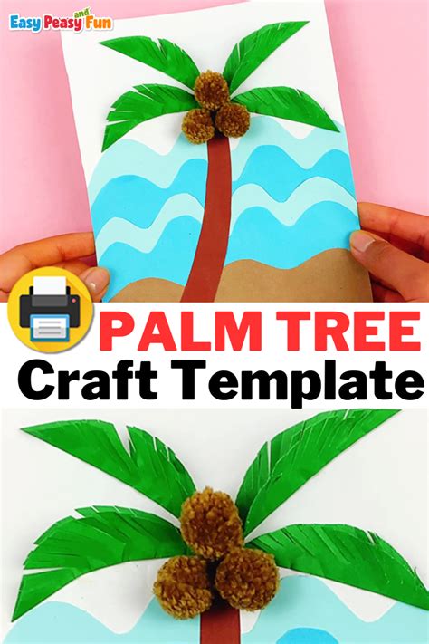 Printable Paper Palm Tree Craft Idea Paper Plate Palm Tree Craft